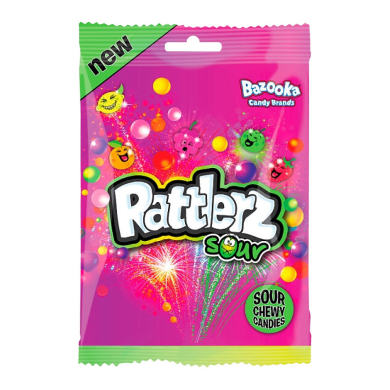 Buy Bazooka Rattlerz Sour Chew Candy (12x100g) (PMP£1) | The Kandy King