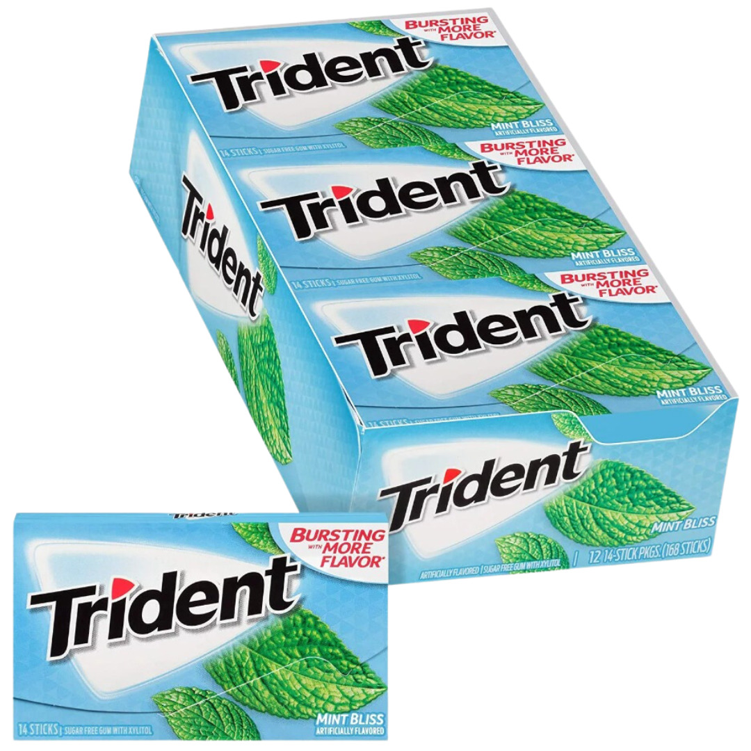 Buy Trident Mint Bliss Flavour USA (12x14 Sticks) | The Kandy King