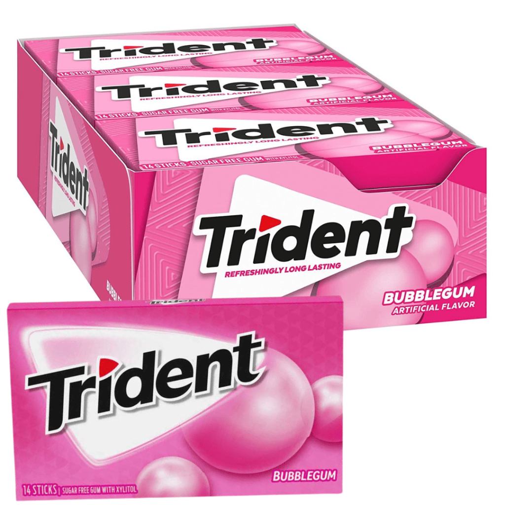 Buy Trident Bubble Gum Flavour USA (12x14 Sticks) | The Kandy King