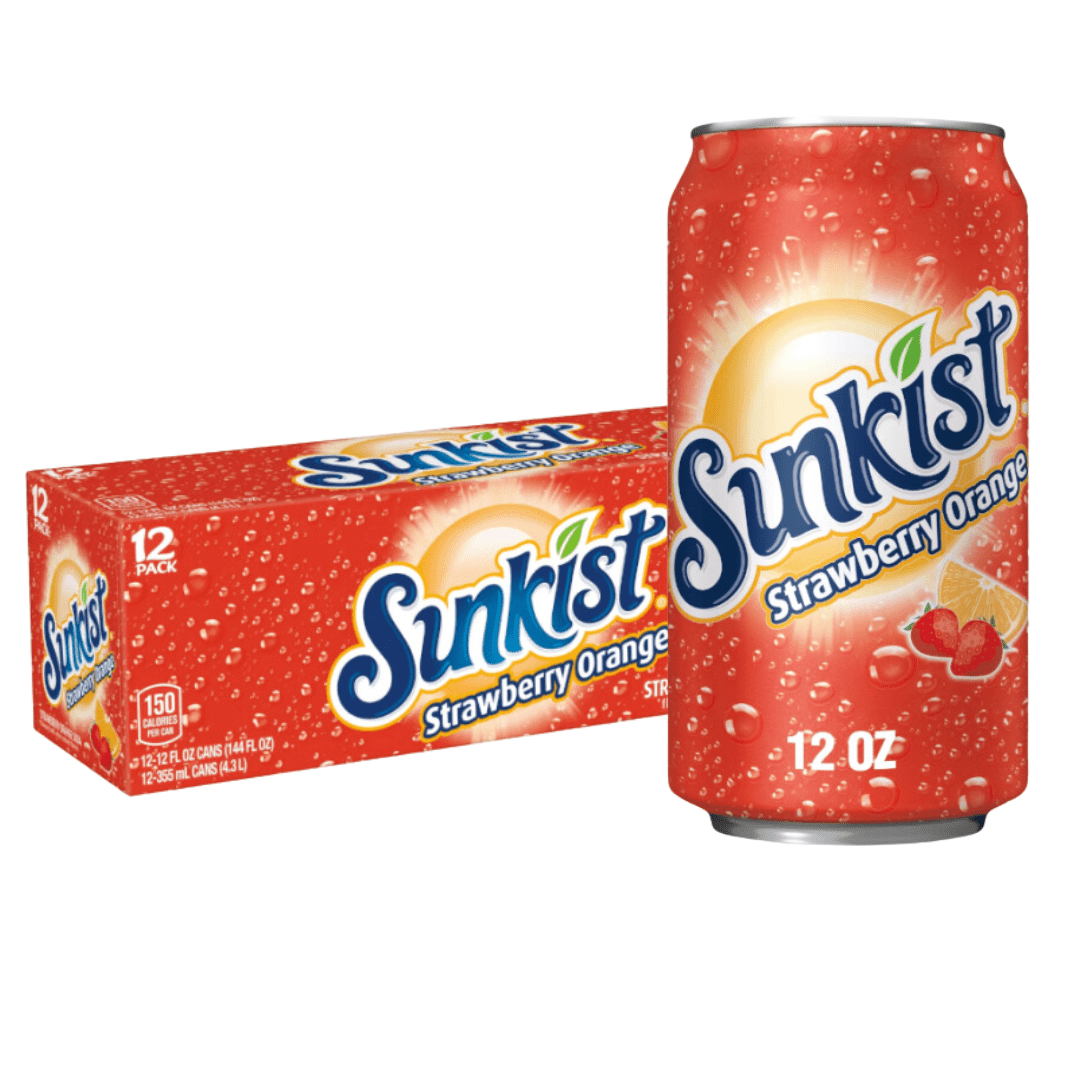 Buy Sunkist USA Strawberry Orange (12x355ml) | The Kandy King