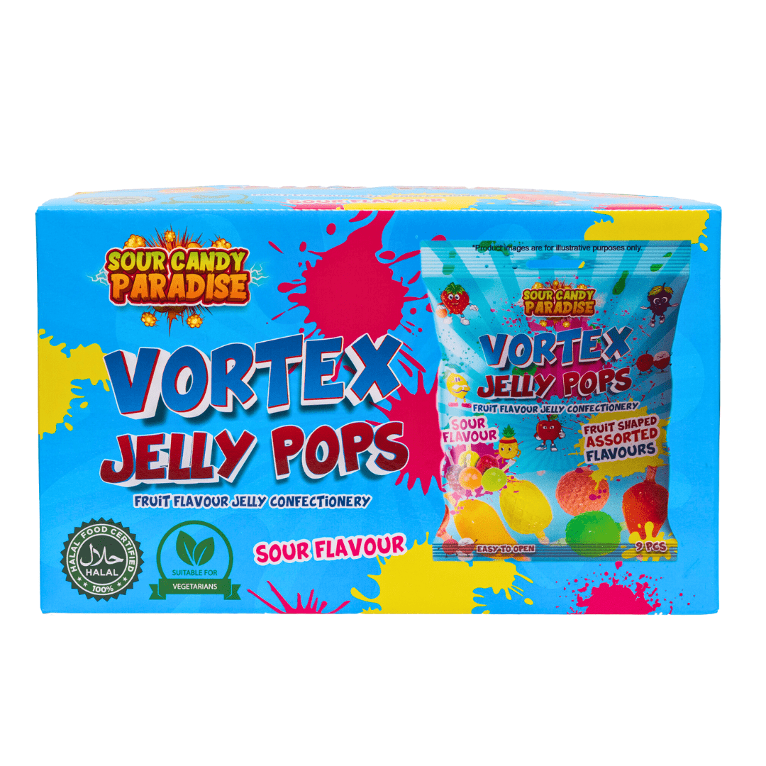 Buy Sour Candy Paradise Vortex Jelly Pops Sour Flavour (12x315g) | The ...