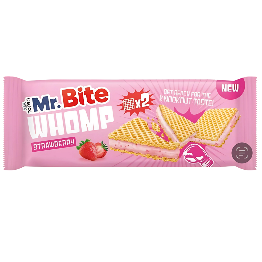 Buy Mr. Bite Whomp Cocoa Wafers With Strawberry Cream Flavour (24 x 44g ...