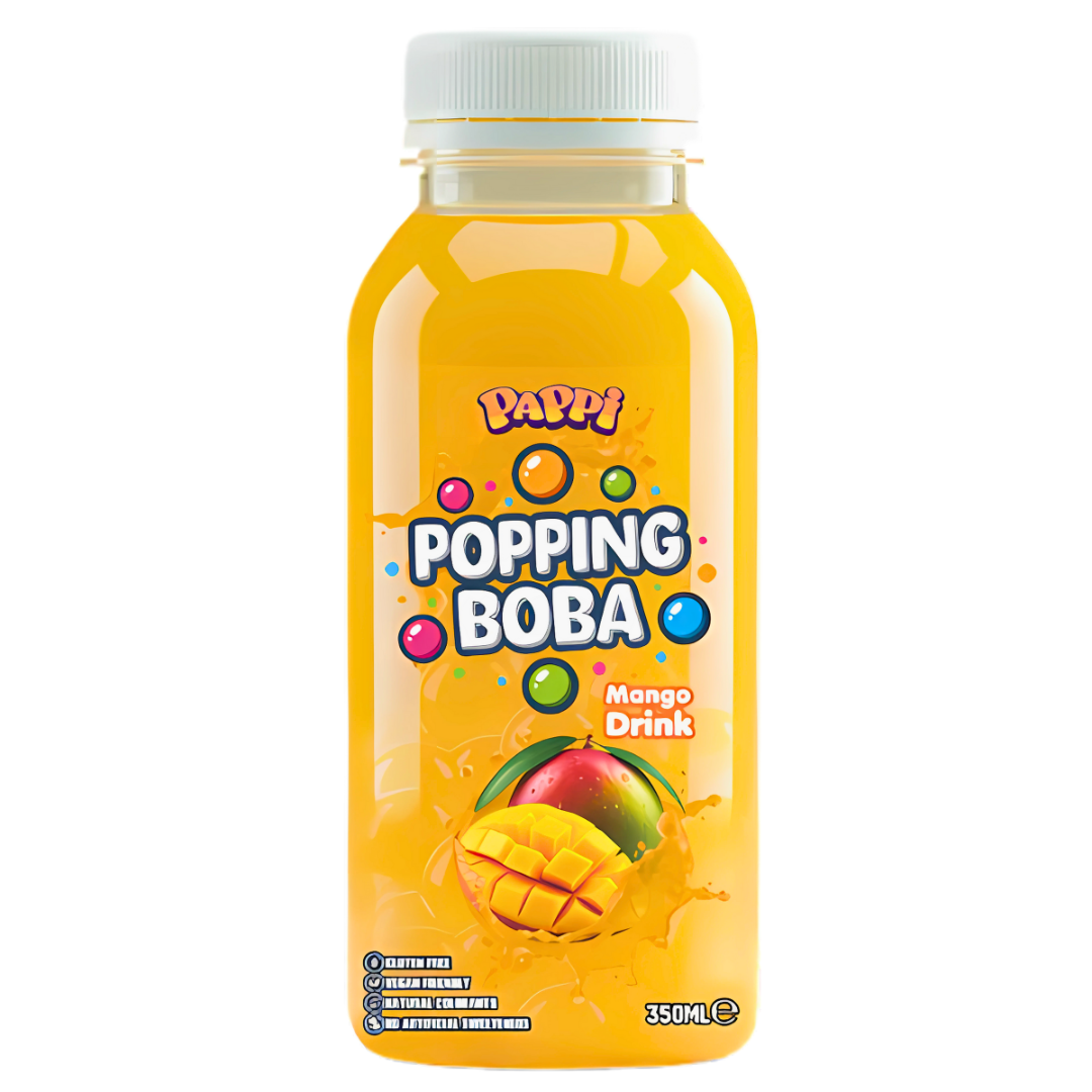 Buy Pappi Popping Boba Bottles Mango Flavour (15 x 350ml) | The Kandy King