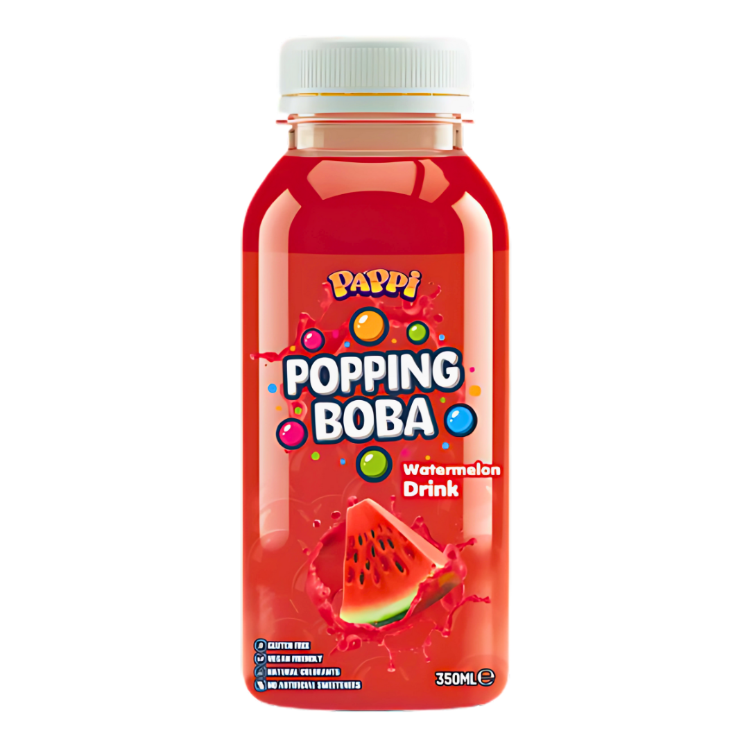 Buy Pappi Popping Boba Bottles Watermelon Flavour (15 x 350ml) | The ...