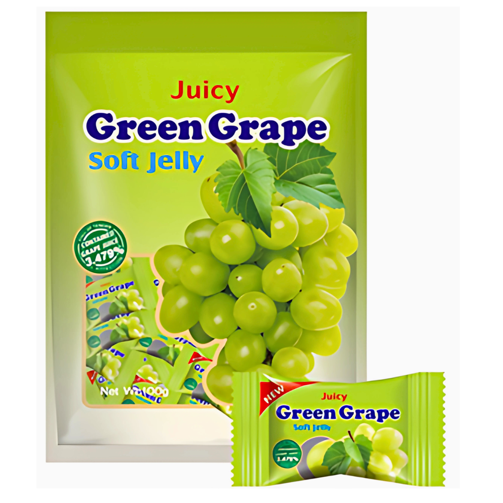 Buy Juicy Green Grape Flavour Soft Jelly (12 x 100g) | The Kandy King
