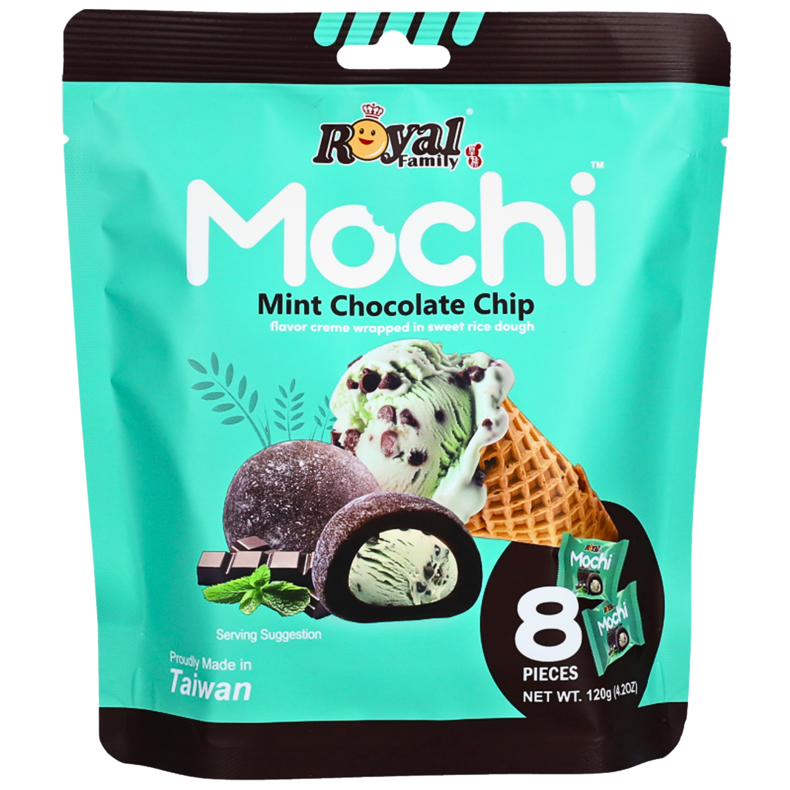 Buy Royal Mochi Mint Chocolate Chip Flavour (12 x 120g) | The Kandy King
