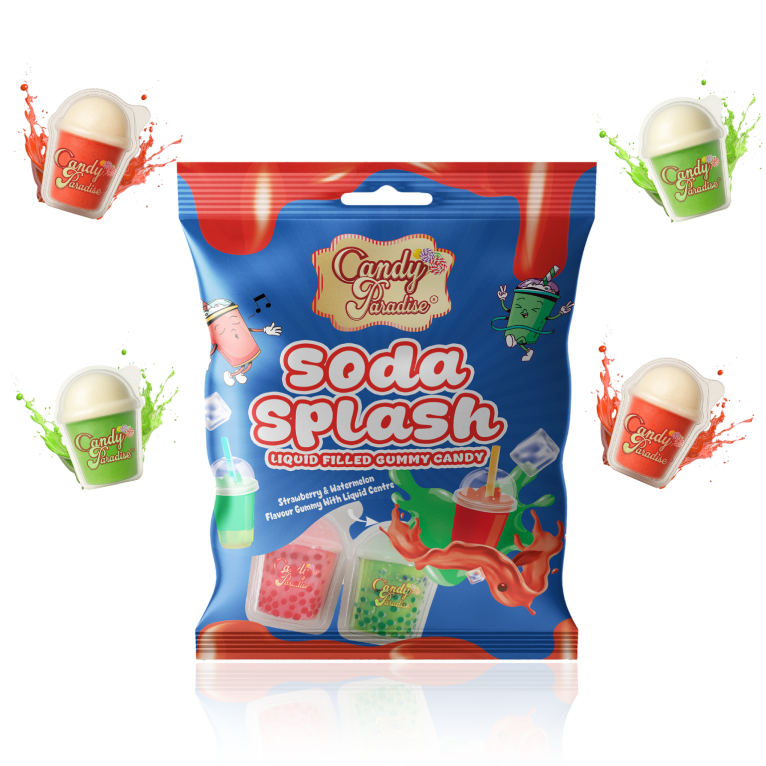 Buy Candy Paradise Soda Splash Peg Bags (12 x 72g) | The Kandy King