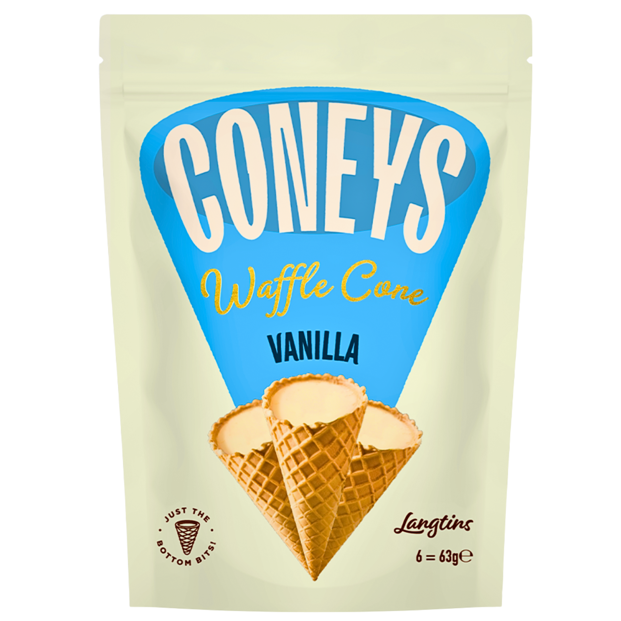Buy Coneys Waffle Cone Vanilla Flavour (12 x 63g) | The Kandy King